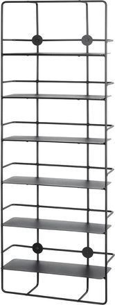 Haku Möbel Wandregal schwarz, Metall - Maße: B 37 cm x H 103 cm x T 14 cm, Style: Modern