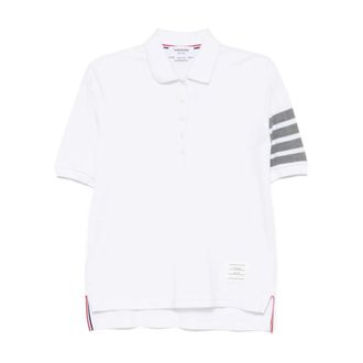 Thom Browne Wei&szlig;es Polo-Shirt mit 4Bar-Detail - - Tops - Damen - Wei&szlig; - XS