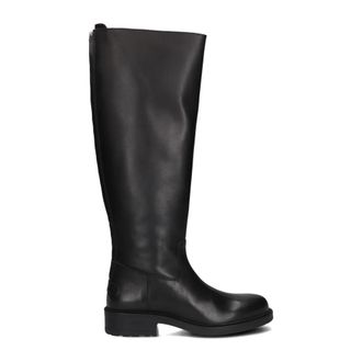 Shabbies Amsterdam Schwarze Leder Damenstiefel Dean Tala - - Shoes - Damen - Schwarzk - 37 EU