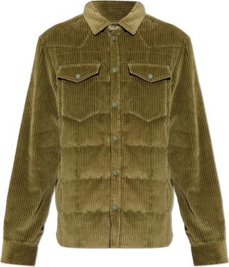 Moncler Homme, Vestes, Vert, Taille: S Gelt Corduroy Down Shirt Jacket