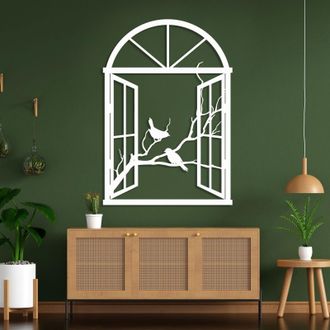 Generic Schwarze Vogel-AST-Wanddeko aus Metall f&uuml;rs Fenster, rustikale Vintage-Wanddeko im Landhausstil, Moderne Skulptur mit Vogel-AST-Motiv f&uuml;r Wohnzimmer u