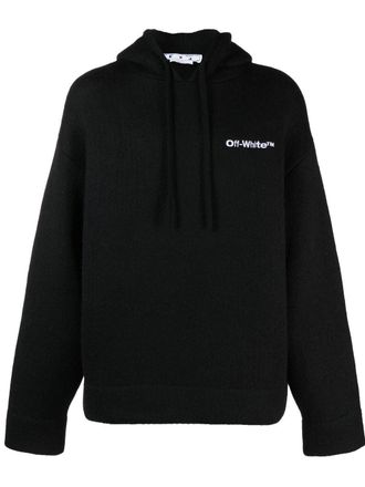 Off-white Hoodie mit Logo-Print - Schwarz
