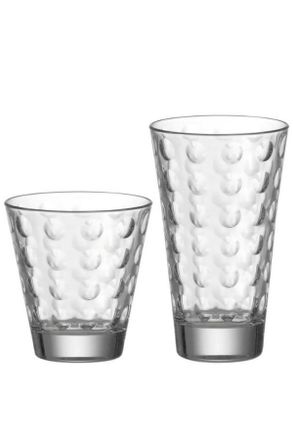 Leonardo Gl&auml;serset Optic, Transparent, Glas, 8-teilig, Essen & Trinken, Gl&auml;ser, Gl&auml;ser-Sets