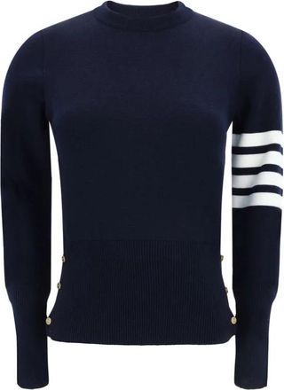 Thom Browne Ikoner Virgin Wool Sweater - - Knitwear - Damen - Blau - L