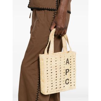 A.P.C. Woven Raffia Tote Bag - Beige