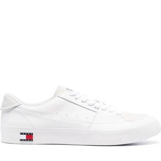 Tommy Jeans Wei&szlig;e Ledersneakers f&uuml;r M&auml;nner - - Shoes - Herren - Wei&szlig; - 45 EU