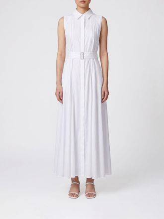 Semicouture Robe chemisier midi sans manches en popeline avec ceinture