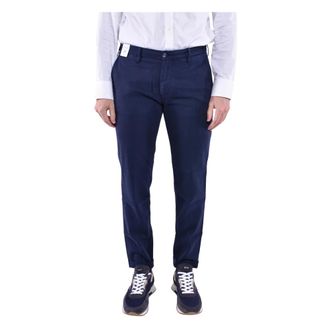 Re-hash Homme, Pantalons, Bleu, Taille: W36 Chinos Slim Fit avec Revers