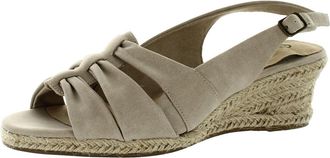 Bella Vita Fr hliche Keilsandale f r Damen, Nat rlicher Leinendruck., 40.5 EU