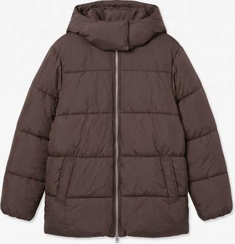 Vero Moda Dina leichte Steppjacke mit Kapuze in Braun