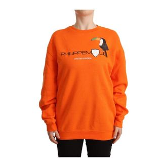 Philippe Model Bedruckter Langarm-Pullover - - Sweatshirts & Hoodies - Damen - Orange - XL