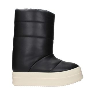 Rick Owens Homme, Chaussures, Noir, Taille: 40 EU Bottines noires en cuir avec zip