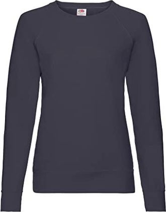Fruit Of The Loom Lightweight Raglan Sweat Lady-Fit T-Shirt, Bleu (Deep Navy AZ), 36(Taille du Fabricant: X-Small) Femme