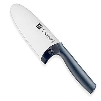 Zwilling Twinny Kinderkochmesser, 10 cm, mit Fingerschutz, Edelstahl, Abgerundete Klingenform, Kindgerechtes Design, Kunststoffgriff, Blau