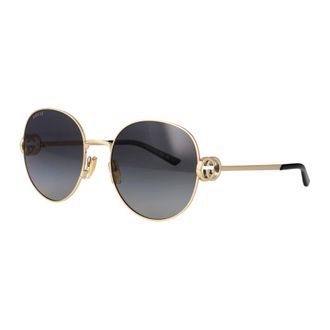 Gucci Interlocking GG Sonnenbrille mit rundem Rahmen - - Accessories - unisex - Gelb - 58 MM