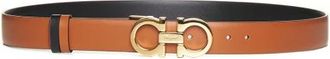 Ferragamo Femme, Accessoires, Brun, Taille: 85 CM Gancini Reversible Belt