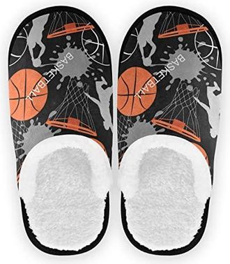 TropicalLife Pantoufles dhiver confortables pour homme et femme avec citation de basket-ball, taille L pour int&eacute;rieur ou ext&eacute;rieur, voyage