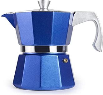 Ibili Express-Kaffeekocher Evva Blue, 9 Tassen, 450 ml, Aluminiumdruckguss, f&uuml;r Induktionsherde geeignet
