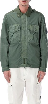 C.P. Company C.p. Company, Homme, Vestes, Vert, Taille: M Flatt Nylon Goggle Overshirt
