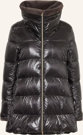 Herno Herno Daunenmantel Mit Kunstfell grau