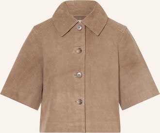 Selected Lederjacke beige