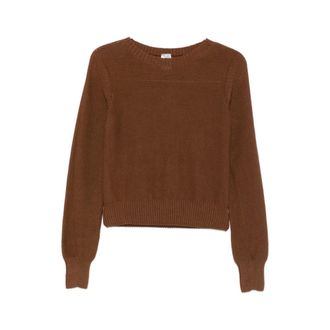 BASERANGE Pullover mit Rippb&uuml;ndchen - - Knitwear - Damen - Braun - S