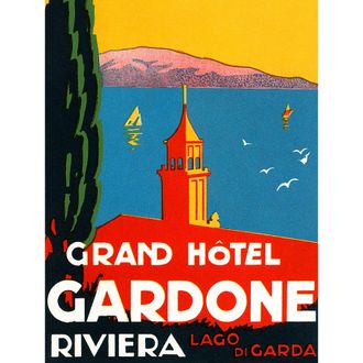 Wee Blue Coo Prints Advertisement TRAVEL Tourism Grand Hotel GARDONE Riviera LAGO DI Garda 30X40 CMS FINE Art Print Art Poster Werbung Reise Gro&szlig;artig Kunstdruck