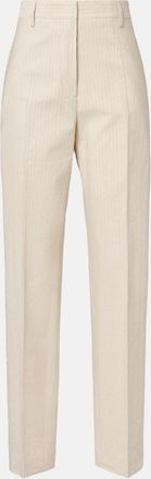 Dries Van Noten Pantalon droit Pilar en coton m&eacute;lang&eacute;