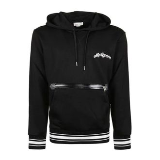 Alexander McQueen Kapuzenpullover mit Logo und Rippb&uuml;ndchen - - Sweatshirts & Hoodies - Herren - Schwarzk - S