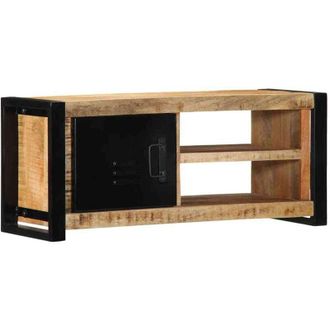 vidaXL Vidaxl - Meuble tv 80x30x35 cm bois massif de manguier brut