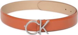 Calvin Klein Femme Ceinture Re-Lock Logo Belt 3,0 cm Cuir, Marron (Autumn Leaf), 80