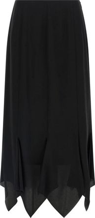 Valentino Garavani Femme, Jupes, Noir, Taille: 36 FR Crepe de Chine Midi Skirt
