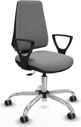 Piqueras y Crespo Elche B&uuml;rostuhl mit festen Armlehnen, ausgestattet mit grundlegendem Permanentkontakt und Schneideschaum, 65 mm Rollen, Parkett, Grau