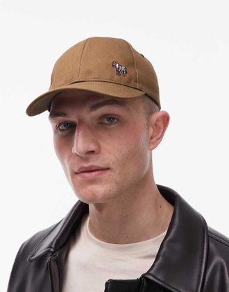 Paul Smith Kappe in Khaki mit Zebra-Logo-Gr&uuml;n