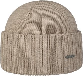 Stetson Northport Bonnet dhiver en laine mérinos - Bonnet fabriqué en Italie - Bonnet marin pour homme/femme - Bonnet en laine mérinos automne/hiver, Beige ch