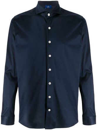 Barba chemise &agrave; col italien - Bleu