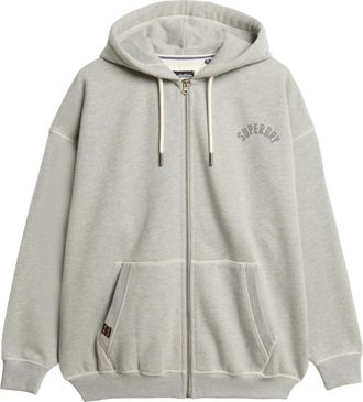 Superdry Damen Athletic Essential Kapuzenjacke in Übergröße Grau Meliert 40
