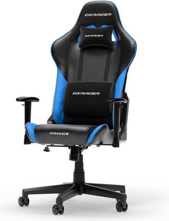 DXRacer Prince L Schwarz & Blau PVC Leder das Orginal Gaming Stuhl, Schreibtischstuhl, Bürostuhle, Office Chair, Drehstuhl für PC Gamer