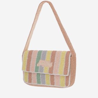 MC2 Saint Barth Womens Shoulder Bag With Pearls Multicolour Cotton
