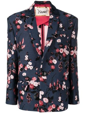 Dsquared2 Gebl&uuml;mter Jacquard-Blazer - Blau
