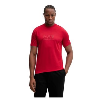 Emporio Armani Emporio Armani Ea7, Homme, Tops, Rouge, Taille: S T-shirt &agrave; Appliqu&eacute;