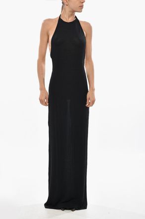 Saint Laurent Long Knit Dress with Bare Back Design Saint Laurent