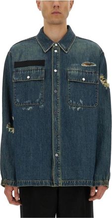 Helmut Lang Homme, Chemises, Bleu, Taille: M Chemise Uniforme en Denim