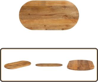 vidaXL Dessus de table 110x50x3,8 cm ovale bois massif de manguier - Dessus De Table - Plateau De Table - Table Ronde - Bois Massif - Manguier