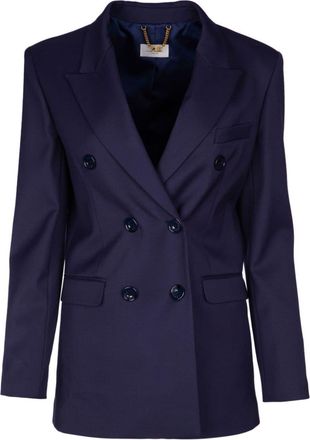 Elisabetta Franchi Doppelreihiger Blazer mit steigendem Revers - Blau