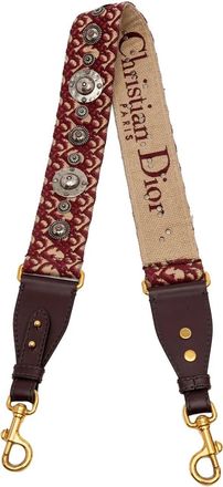 Dior Hobo Bags - Studded Oblique Canvas Bag Strap - Gr. unisize - in Rot - für Damen