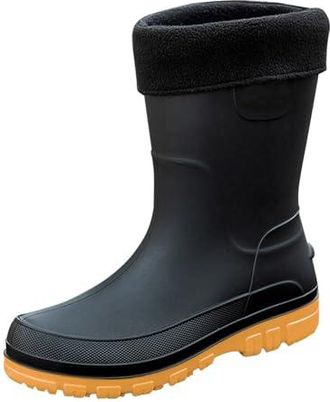 Generic Bottes en caoutchouc doubl&eacute;es en polaire - Imperm&eacute;ables - Chaussures de jardin isol&eacute;es - Semelles antid&eacute;rapantes - Semelle mi-mollet - Pour lext&eacute;rieur