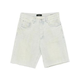 Purple Striped Raw-cut Shorts - - Shorts - Herren - Blau - W40