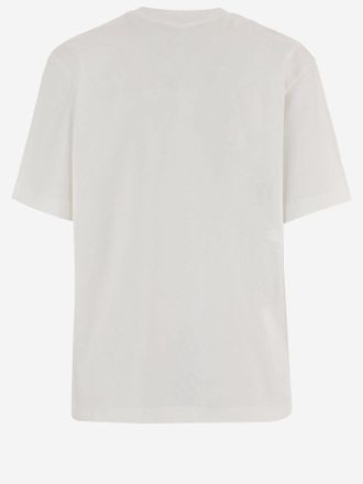Fendi Mens T-Shirt Cotton Logo White T-Shirts And Polos