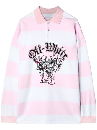 Off-white Lang&auml;rmeliges Poloshirt - Rosa